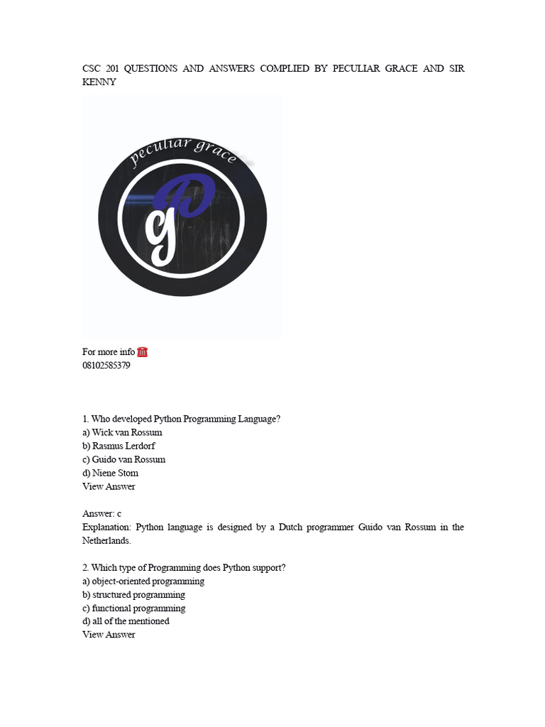 Python Programming Quiz: 29 Questions | PDF | Typefaces | Anonymous Function