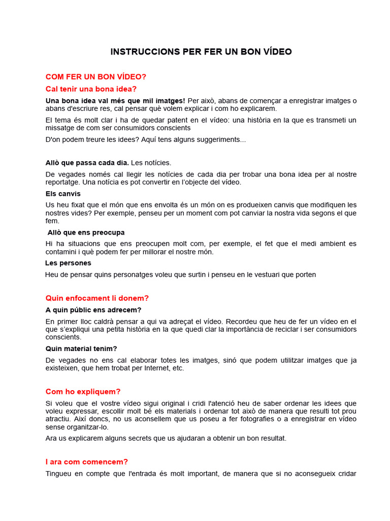 Instruccions Vídeo 22 - 23 | PDF