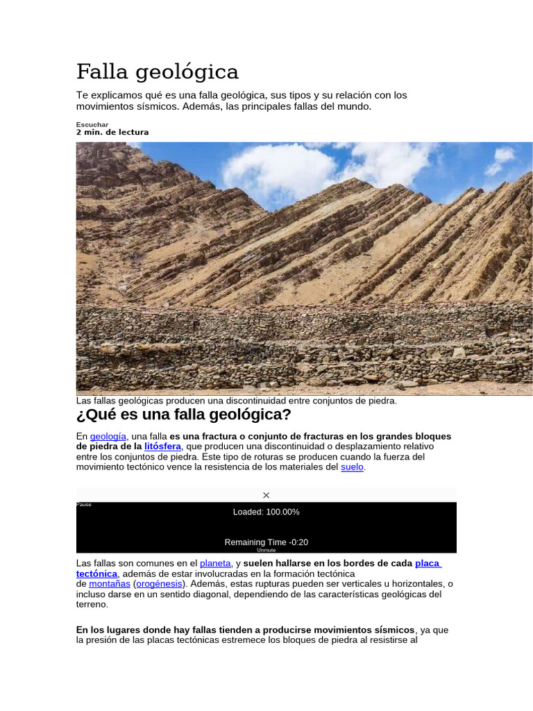 Tipos y características de fallas geológicas | PDF | Falla (geología ...