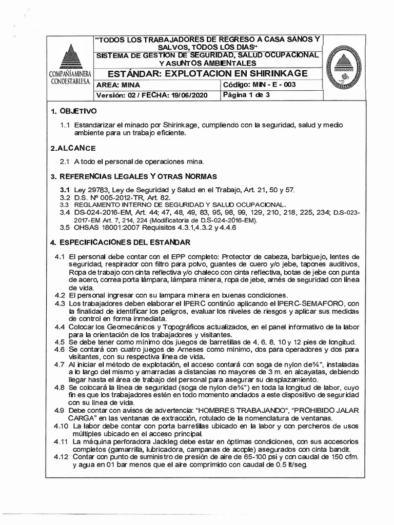 Min-E-003 Explotacion Por Shirinkage | PDF