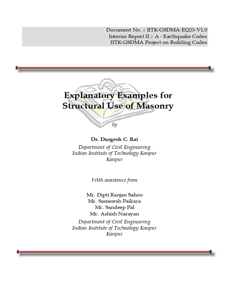 Explanatory Examples for Structural Use of Masonry | PDF | Bending ...