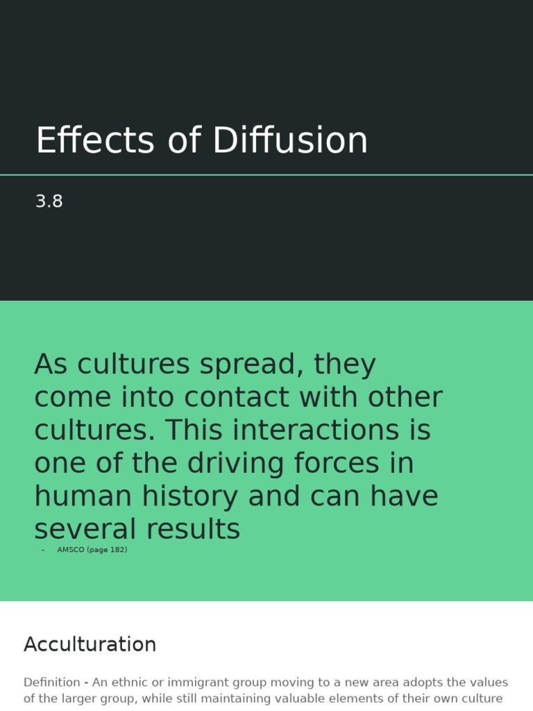 Effects of Diffusion | PDF | Cultural Assimilation | Multiculturalism