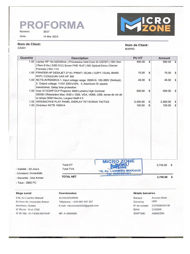 Facture Proforma | PDF