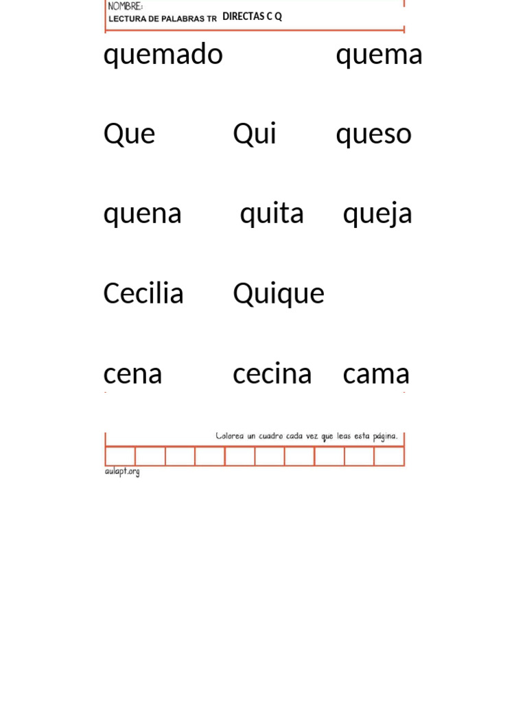 Entretamiento de Silabas c q | PDF