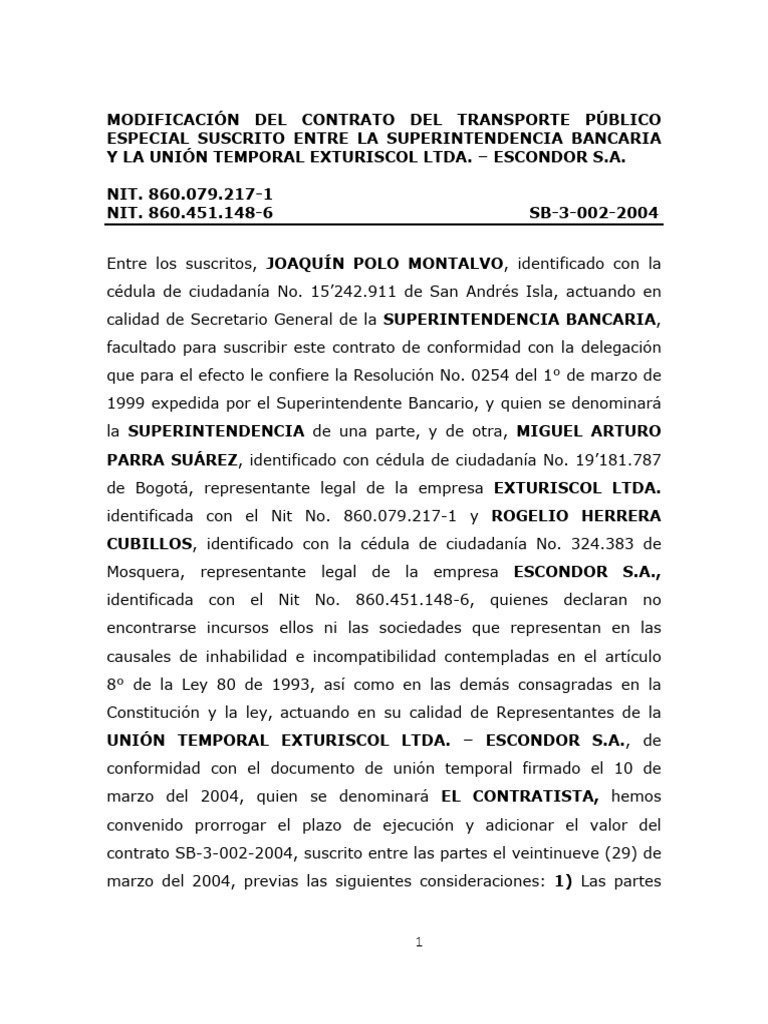 Adicion A Contrato Union Temporal | PDF