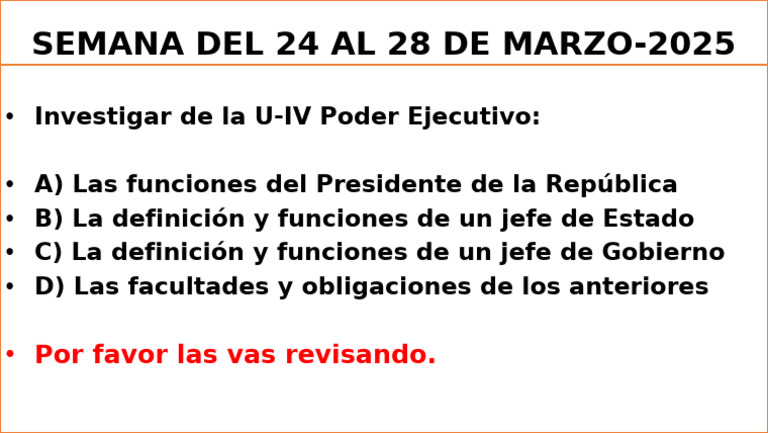 Semana Del 24 Al 28 de Mzo-2025 | PDF