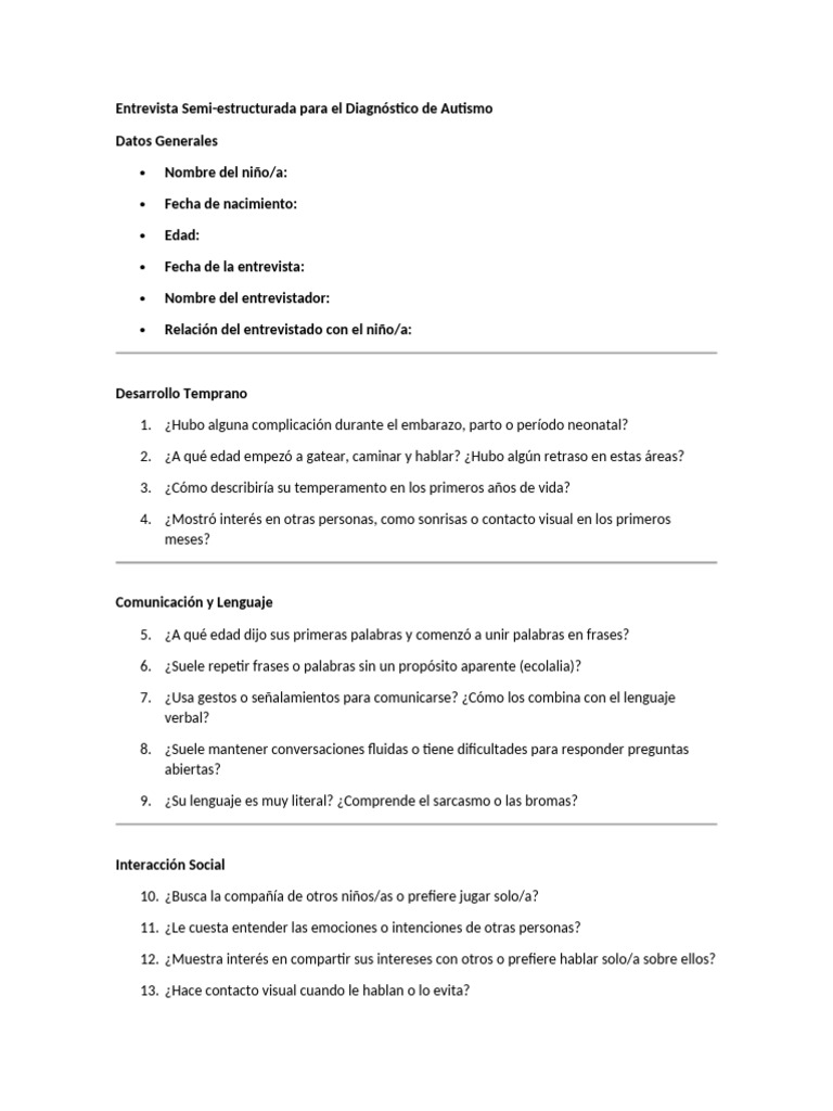 Entrevista Semi | PDF | Cognición | Conceptos psicologicos
