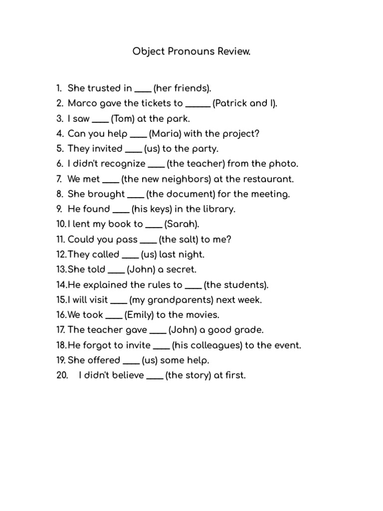 Object Pronouns | PDF