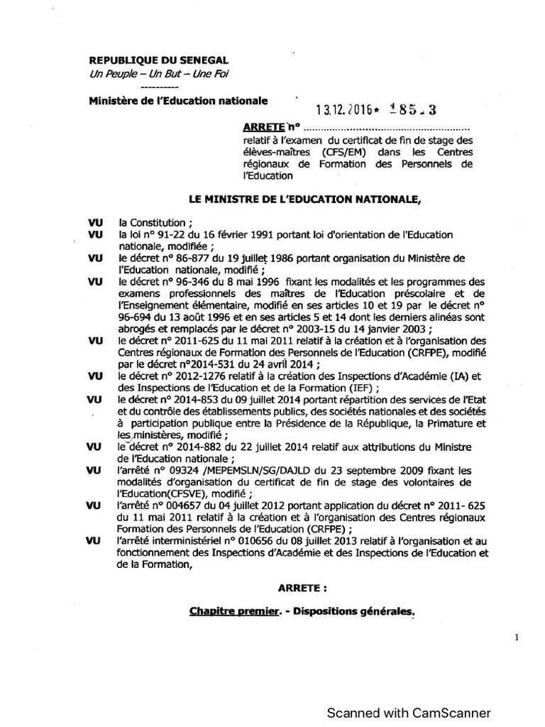 Arrete Cfsem | PDF