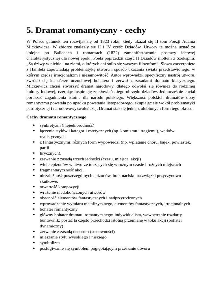 5 Dramat Romantyczny | PDF