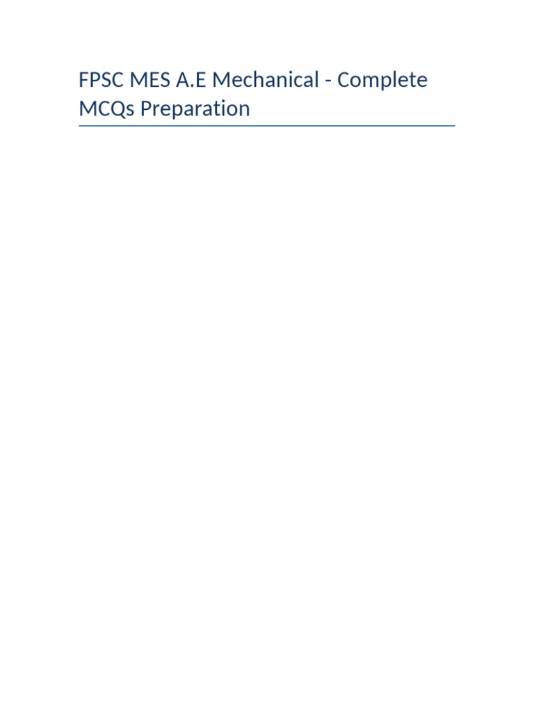 FPSC MES AE Complete MCQs Part1 | PDF | Heat Transfer | Thermal Conduction