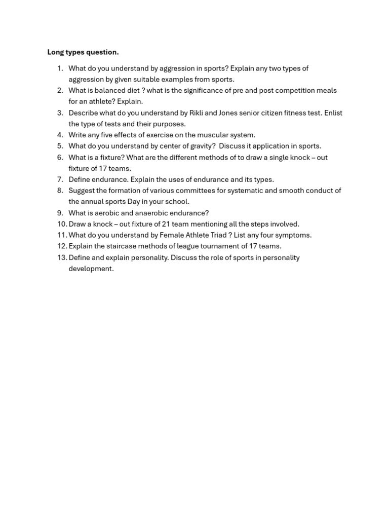 Long Types Question | PDF