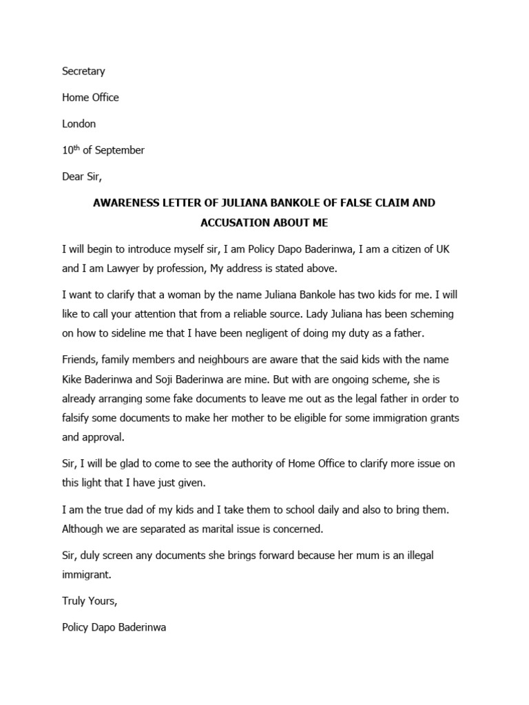 Policy Letter To Home Office - 1 | PDF