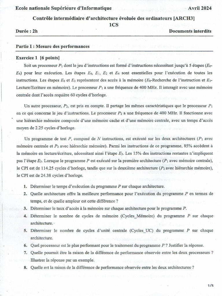 Ci Arch3 - 2023 24 | PDF