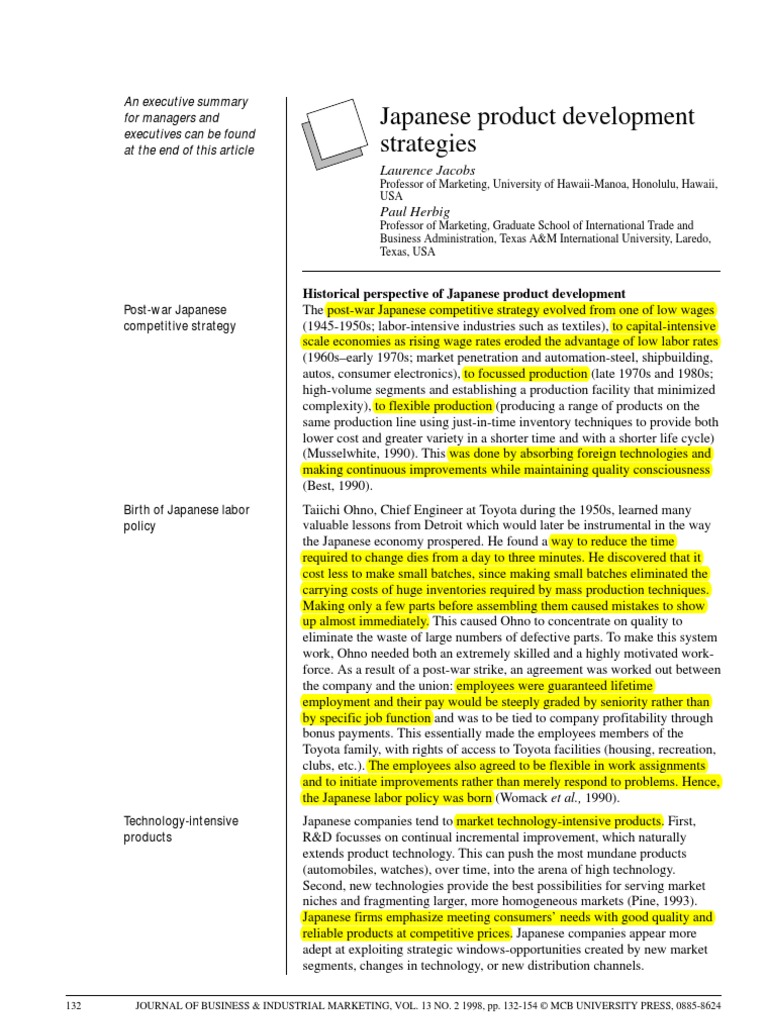 Japanese Product Development Strategies | PDF | New Product Development ...