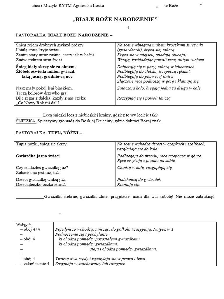 Tekst I Slowa Piosenek Biale Boze Narodzenie | PDF