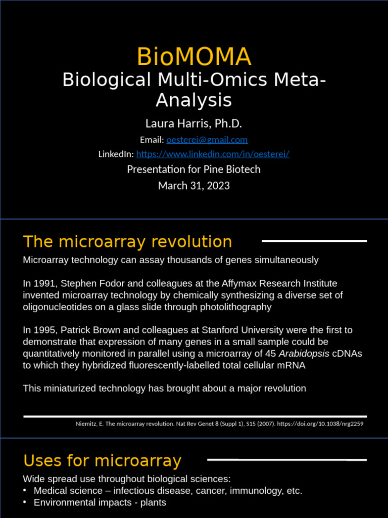 BioMOMA: Multi-Omics Analysis Overview | PDF | Dna Microarray | Health ...