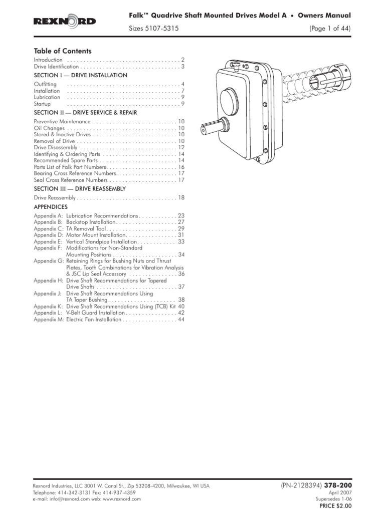 Quadrive Owners Model A 5107 5315 | PDF | Nut (Hardware) | Screw
