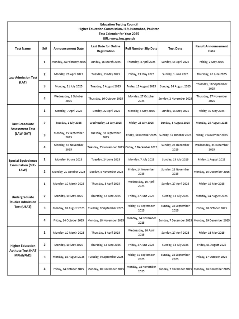 Updated Calendar For Year 2025 | PDF