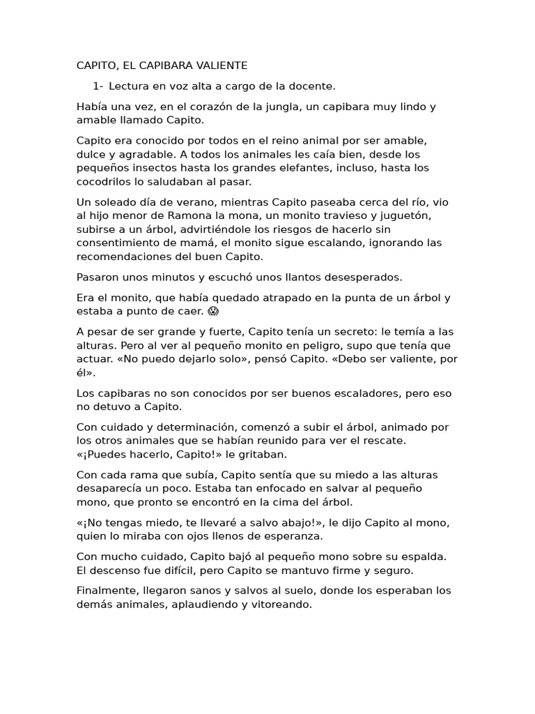 El Capibara Valiente | PDF