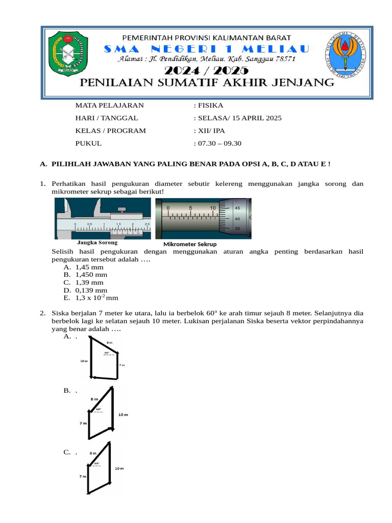 PSAJ FISIKA 2025 | PDF