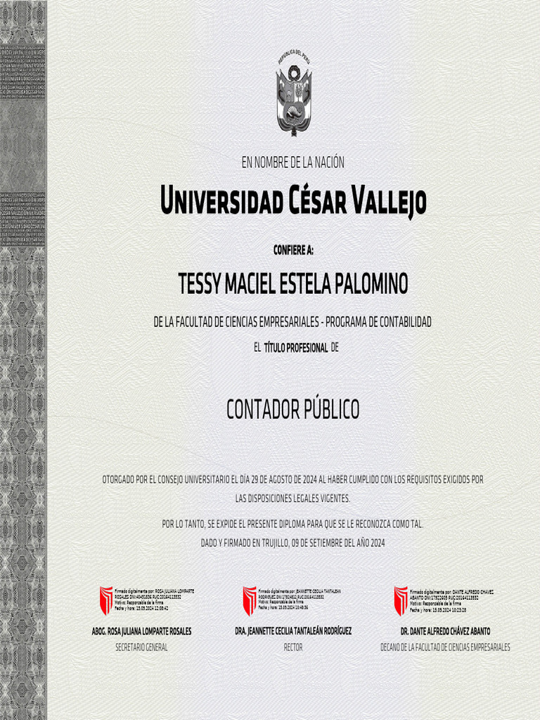 Diploma de Contador Público UCV 2024 | PDF