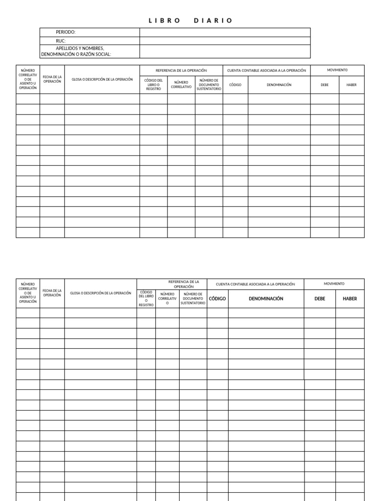 FORMATO DEL LIBRO DIARIO SIMPLIFICADO | PDF