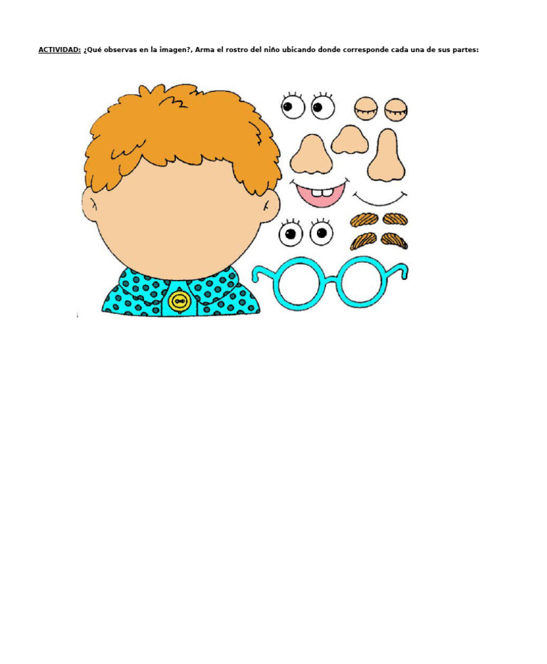 Actividad Partes Del Rostro | PDF