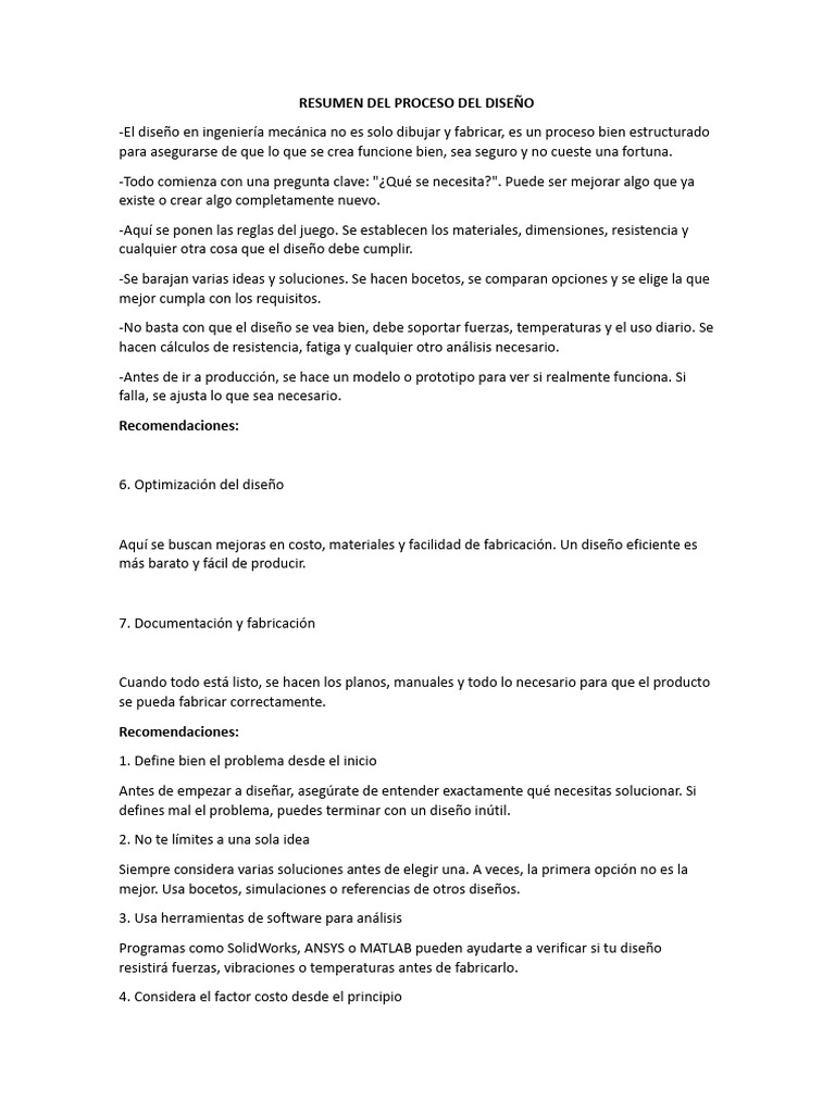 Proceso de Diseño en Ingeniería Mecánica | PDF | Diseño | Fatiga (material)