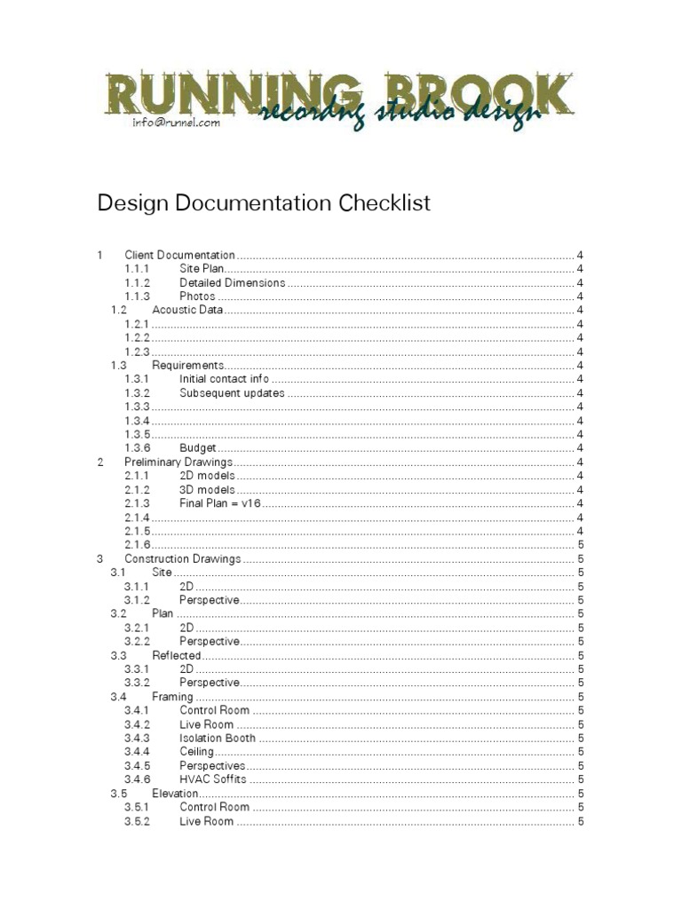 Design Documentation Checklist | PDF | Building Engineering | Art Media