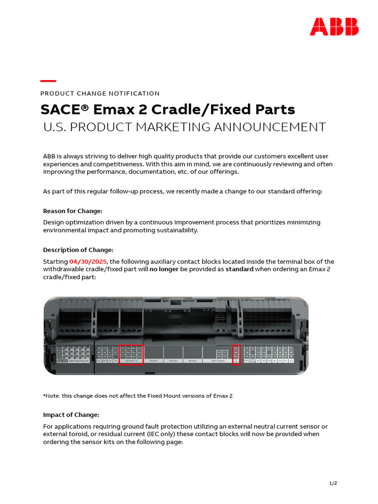 Emax 2 Cradle Parts Change Notice | PDF