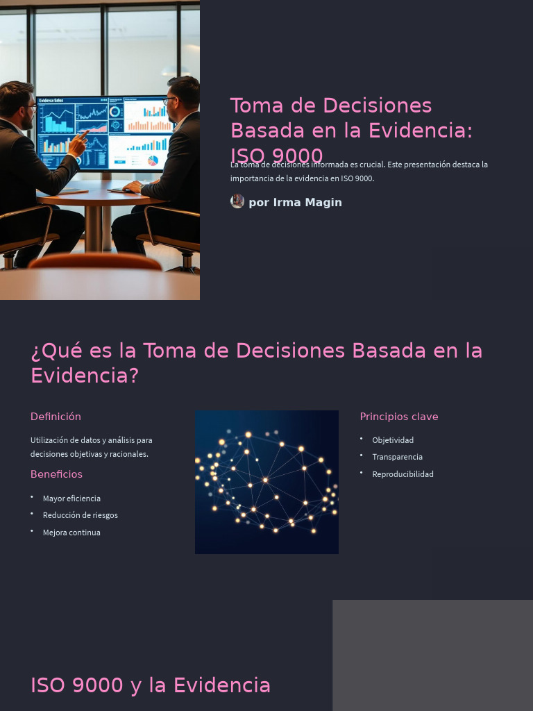 Toma de Decisiones Basada en La Evidencia ISO 9000 1 | PDF | Toma de decisiones | La ...