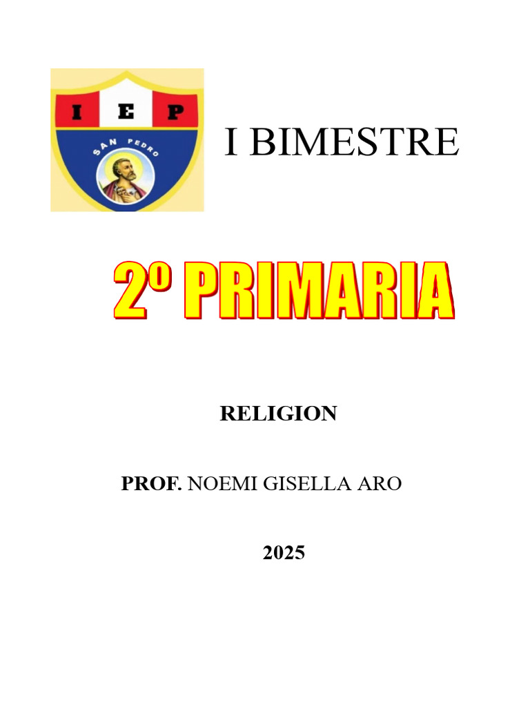 Religion. I Bim - Noemi 1 Grado | PDF | orador del Señor | Jesús