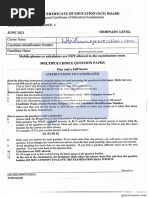 Kawlo GCE Past Questions & Answers | PDF