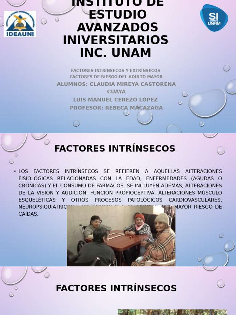 Factores Intrinsecos y Extrinsecos | PDF | Riesgo | Vejez