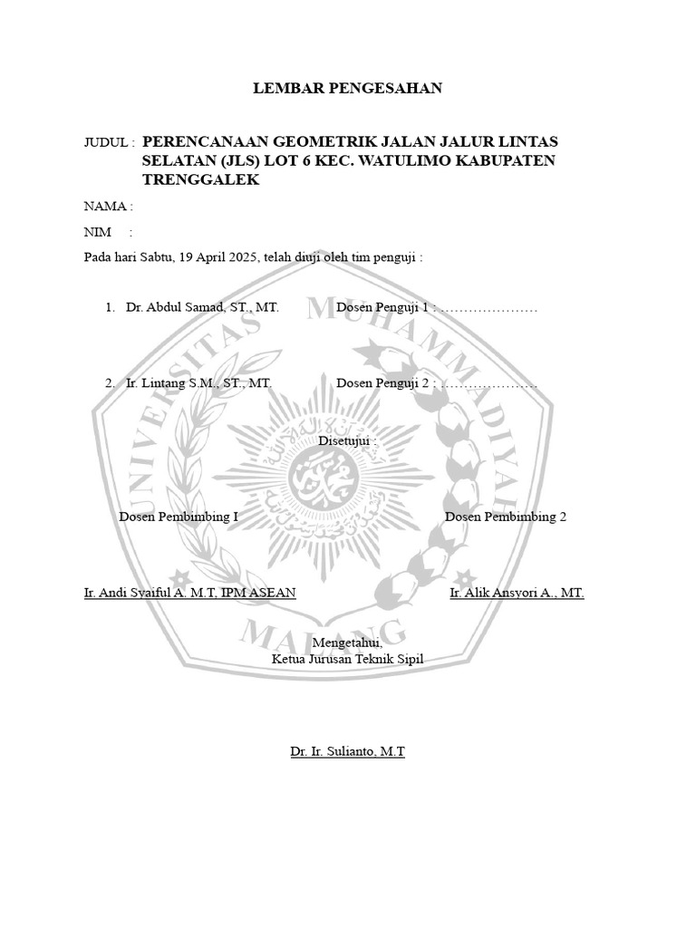LEMBAR PENGESAHAN SIDANG SKRIPSI | PDF