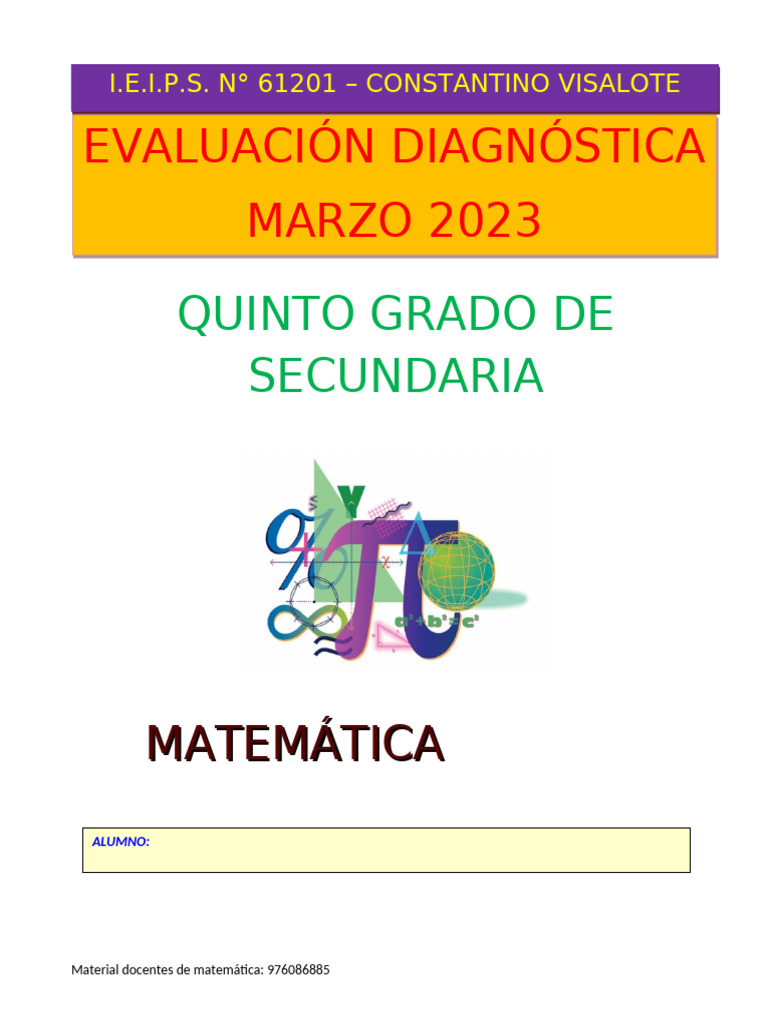 EVALUACIÓN DIAGNÓSTICA 5TO 2024 | PDF