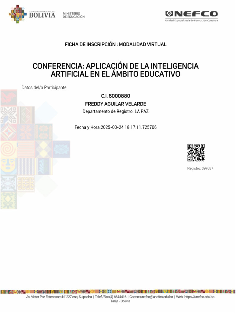 Ficha de Registro Conf | PDF