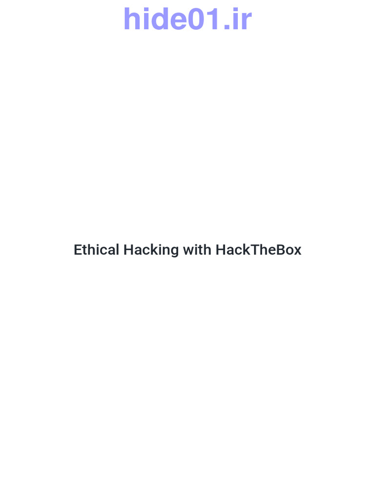 Ethical Hacking With HackTheBox | PDF | Security Hacker | White Hat (Computer Security)