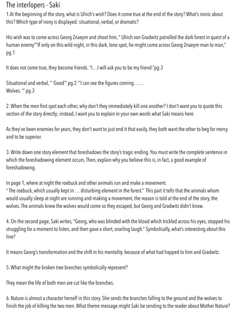 The Interlopers Question | PDF