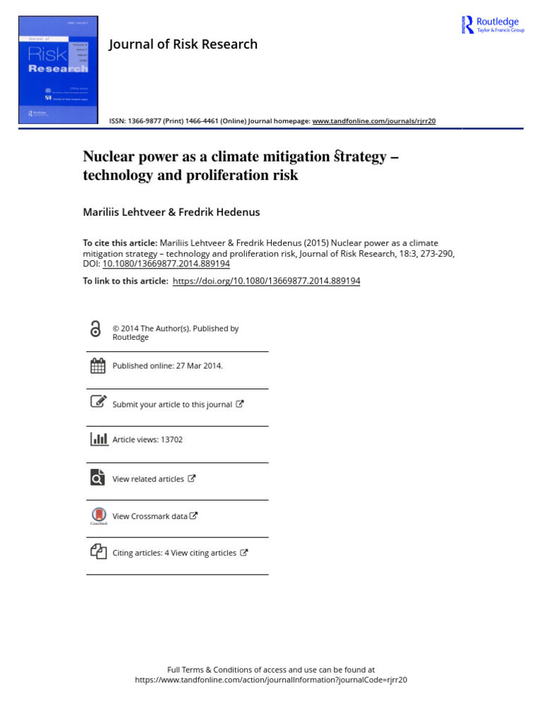 Nuclear power as a climate mitigation strategy technology and ...