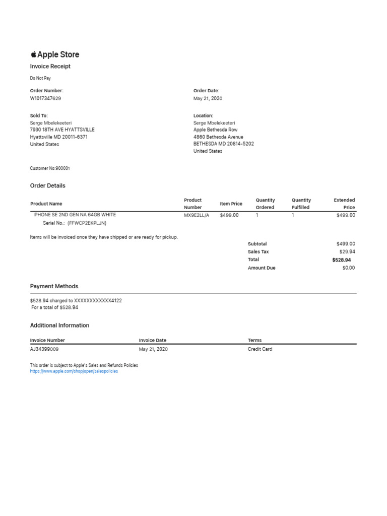 Iphone 11 Na 64GB Purple | PDF | Invoice | Receipt