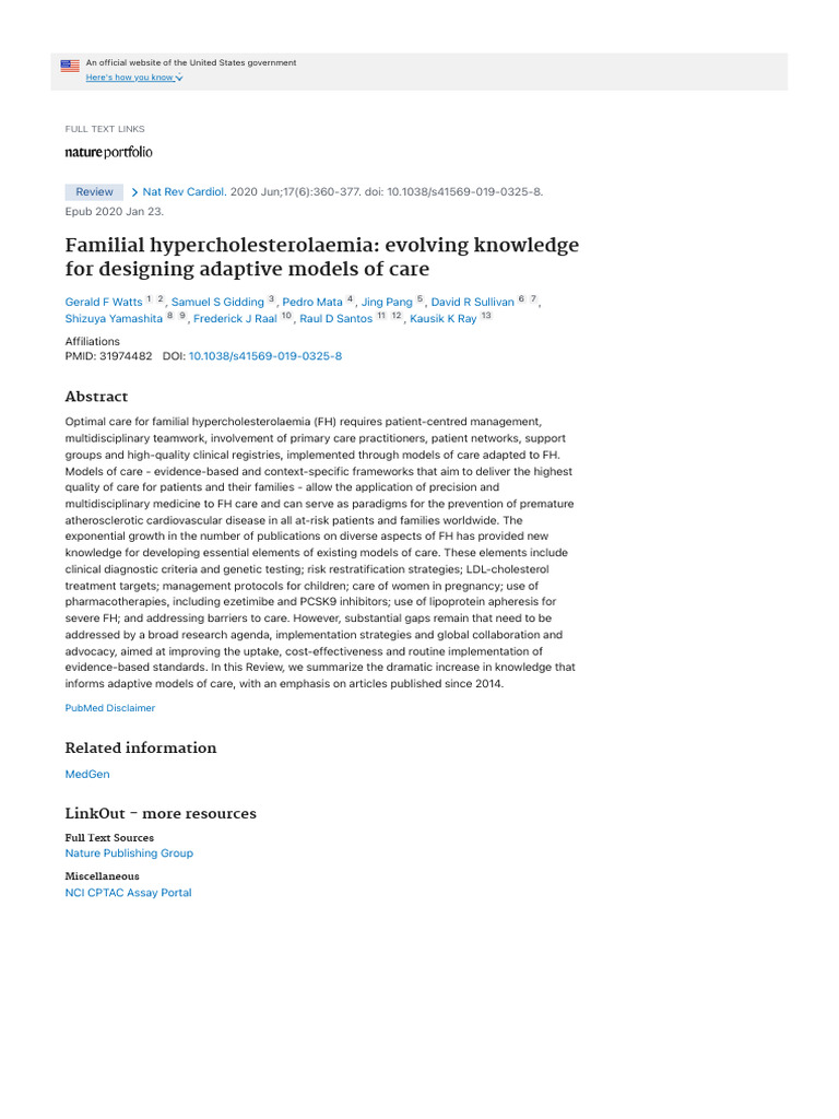 Familial Hypercholesterolaemia - Evolving Knowledge For Designing Adaptive Models of Care ...