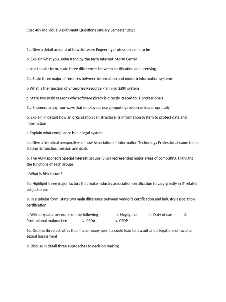 COSC 409 Individual Assignment | PDF