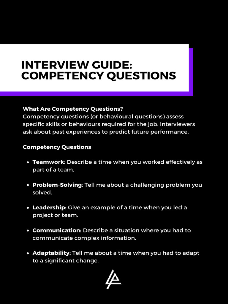 General Interview Guide Competency Questions | PDF | Reliability ...