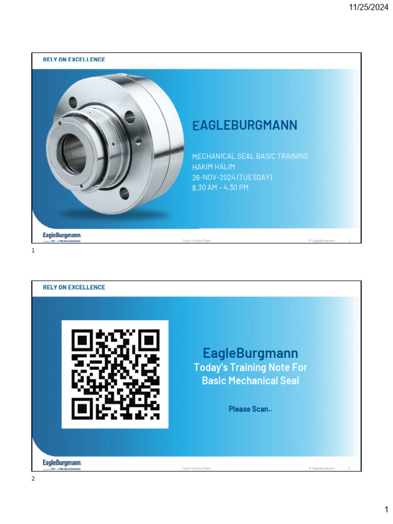 Eagleburgmann Mechanical Seal | PDF | Pump | Mechanical Engineering