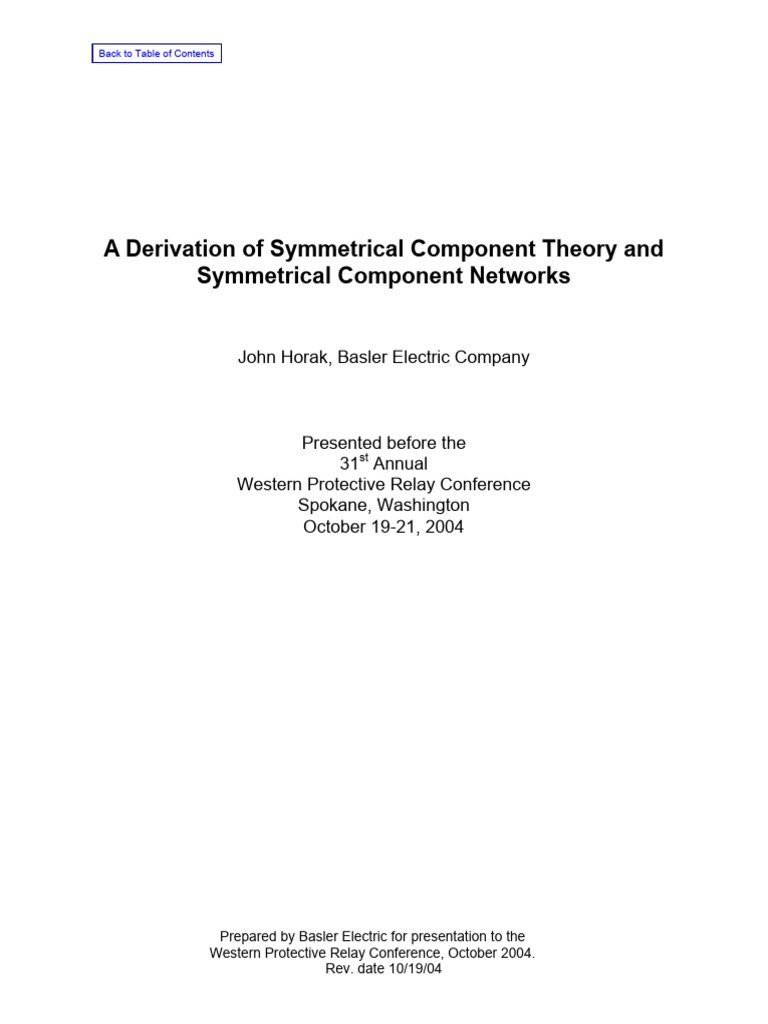 Symmetrical Component Theory Analysis | PDF | Inductance | Electrical ...