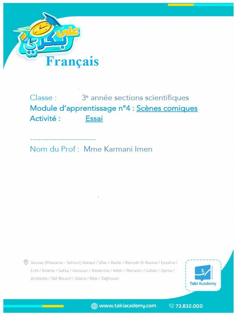 65e870a8c7328 - Corrigé-1 - Scènes Comiques Essai | PDF