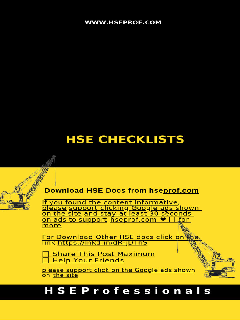 ? 44 HSE Checklists For Machinery & Equipment Inspection (1) | PDF ...
