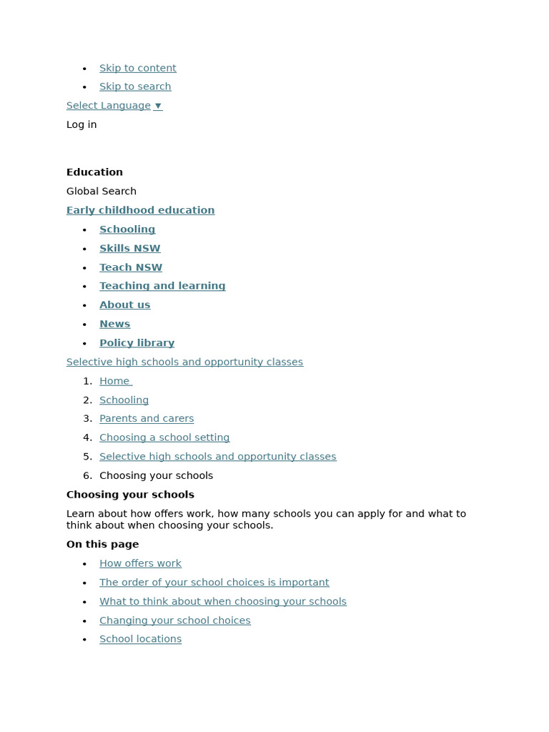 Selective Exam NSW - Choosing A School | PDF | Learning